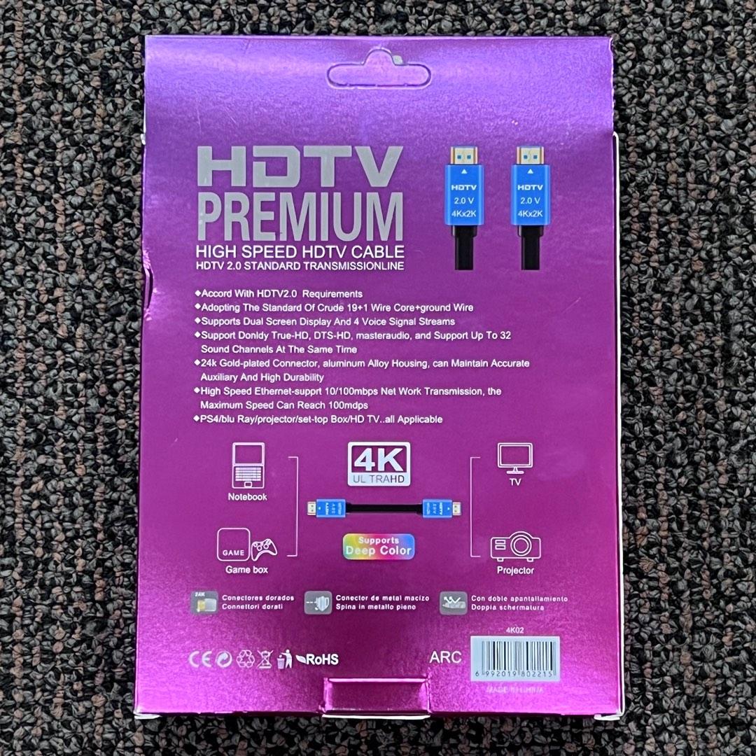 HDMI 4K High Speed HDTV Cable HD2.0V 3M 高速線, 電腦＆科技, 電腦周邊及配件, 電腦線、轉接線及 ...
