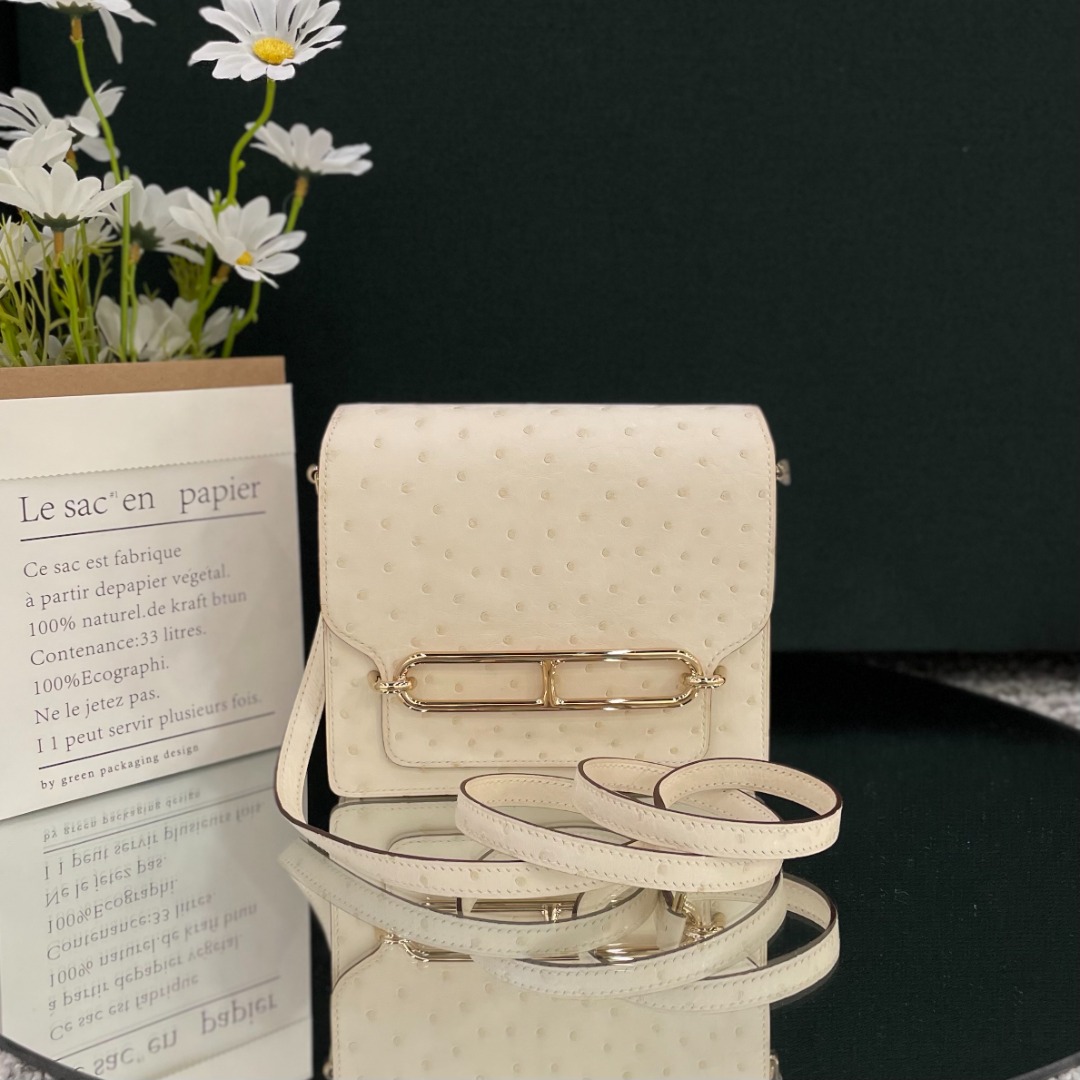 Hermes Mini Roulis Nata Ostrich leather GHW, Luxury, Bags & Wallets on ...