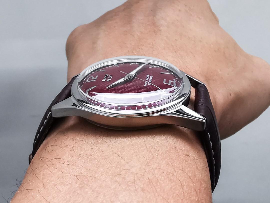 HMT Pilot Maroon, Men's Fashion, Watches & Accessories, Watches on ...