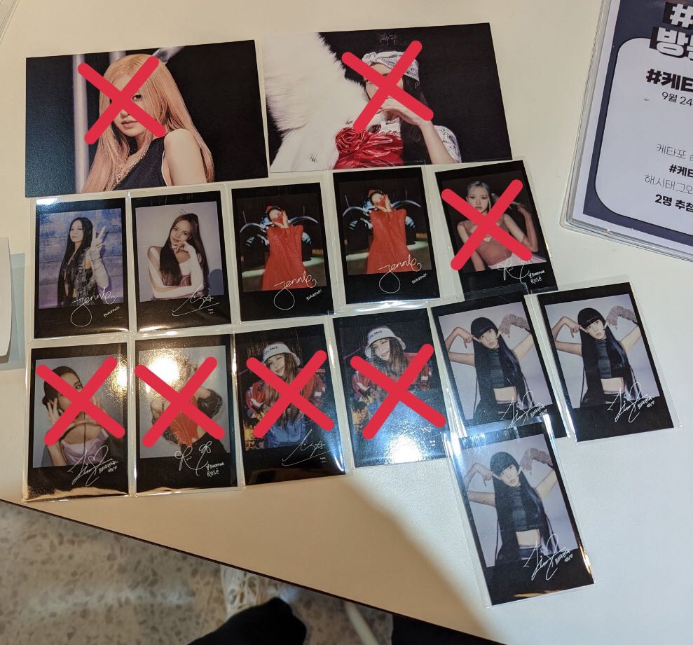 [ic 100/ea] blackpink born pink lucky draw pc lisa jennie jisoo rose ...