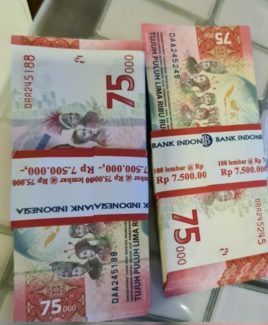 Last Lot no more 75000 INDONESIA 75,000 Rupiah, New 2020 Commemorative ...
