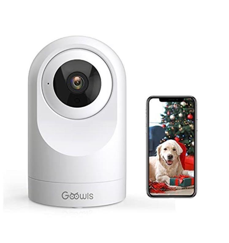 Indoor Security Camera, Goowls WiFi PTZ Home Camera Dog Monitor 2.4GHz ...