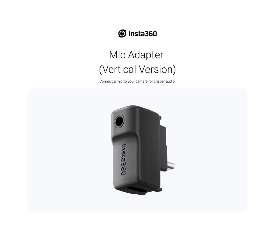 Insta360 Mic Adapter (Vertical Version), Compatibility: ONE X2, ONE RS ...