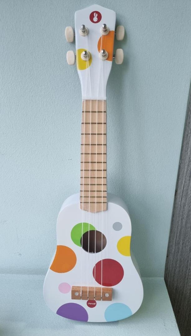 Janod Wooden Ukulele - Confetti theme, Hobbies & Toys, Musical ...
