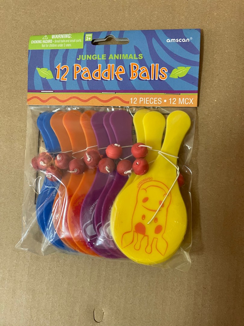 Jungle Animals Paddle Balls - 12 PCs, Hobbies & Toys, Toys & Games on ...