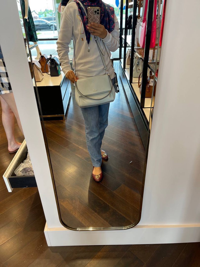 Kate Spade Leila Medium Flap Crossbody in Hazy Morning, Luxury, Bags ...