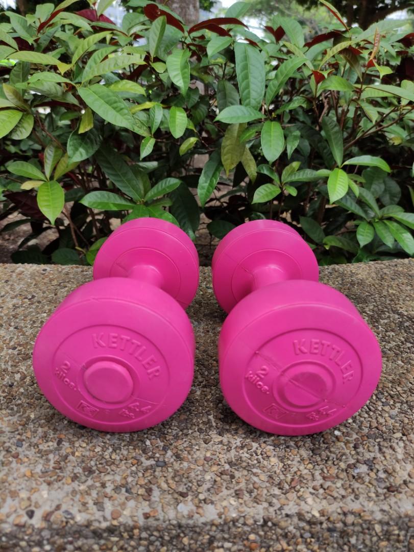 Kettler 2 x 2Kg Pink Dumbbells (2 items for $15), Sports Equipment ...