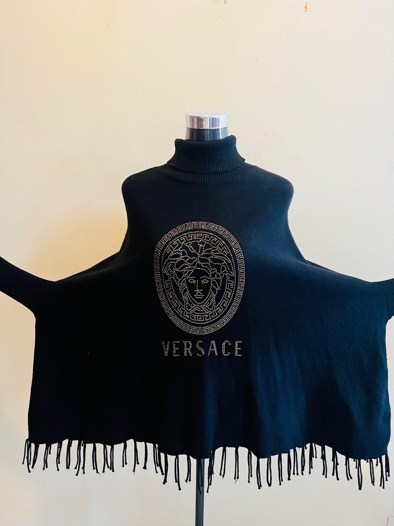 Knitted Poncho Versace, Women's Fashion, Coats, Jackets and Outerwear ...