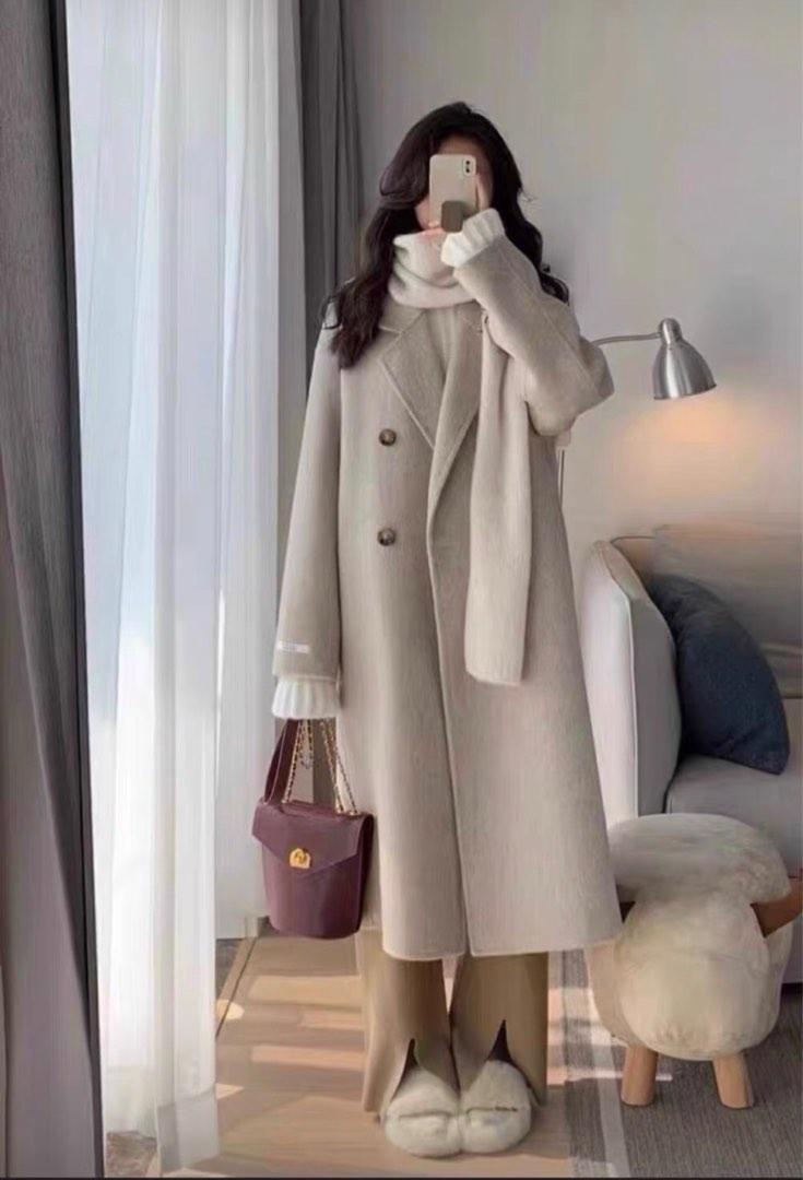 Korean Coat, Women's Fashion, Coats, Jackets and Outerwear on Carousell