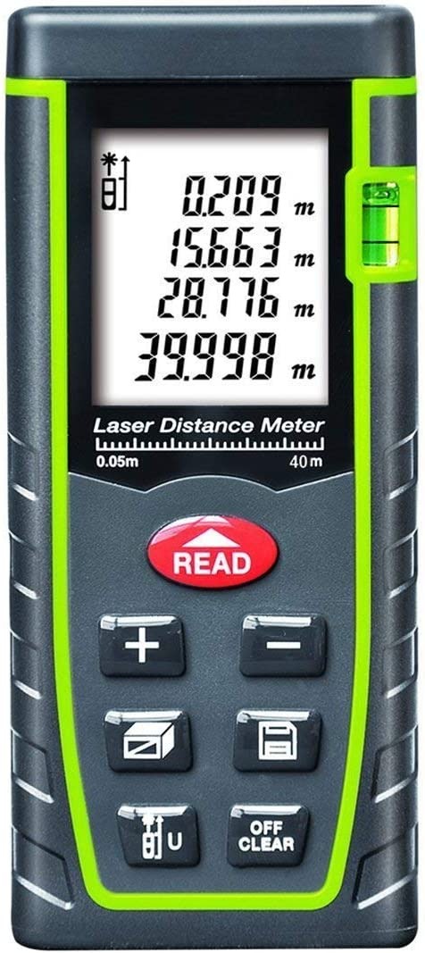 Laser Distance Meter 40m, Portable Handle Digital Measure Tool Range ...