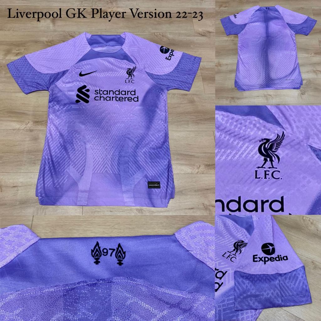 Liverpool gk purple player version Jersey 22/23, Men's Fashion ...