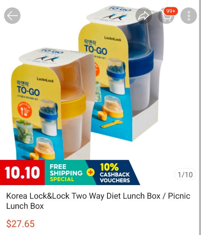 LocknLock 2 Way Container, Furniture & Home Living, Kitchenware ...