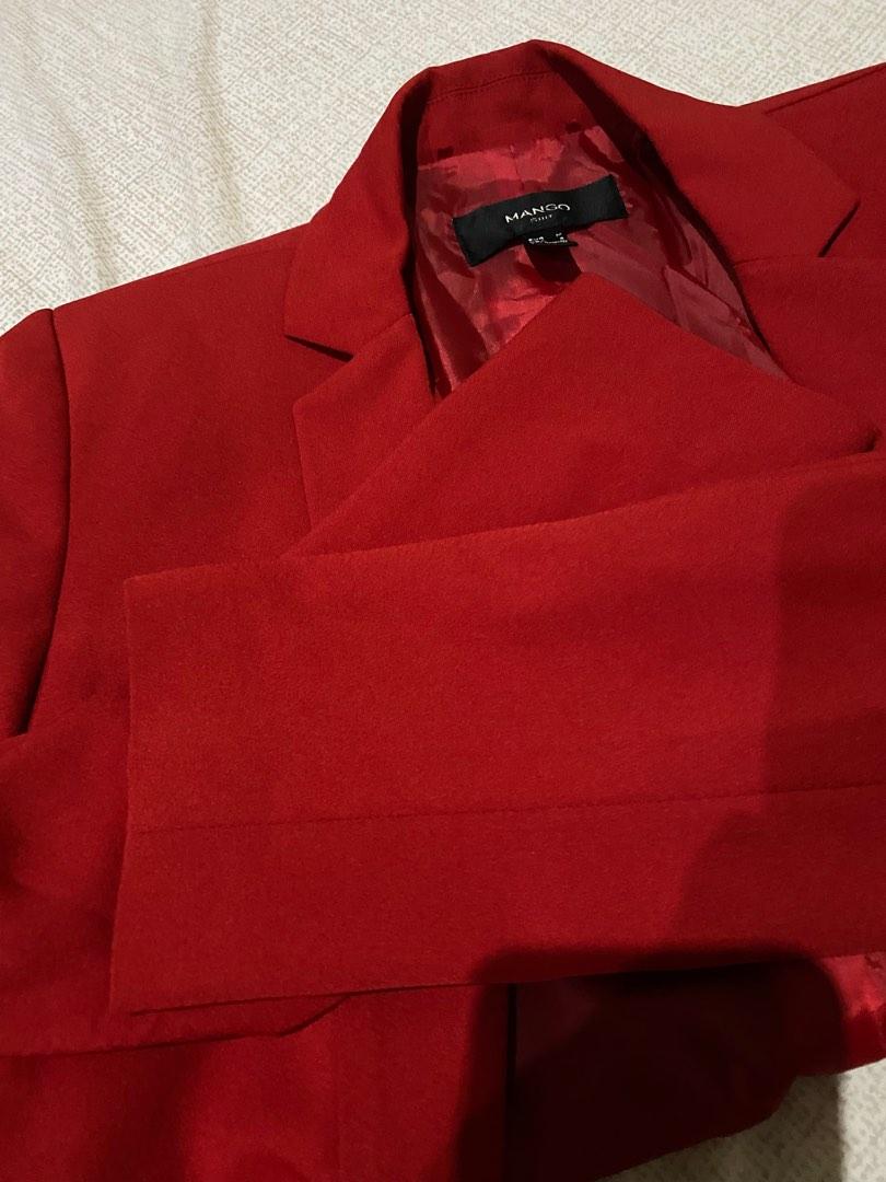 Mango Red Blazer | Medium, Women's Fashion, Coats, Jackets and ...
