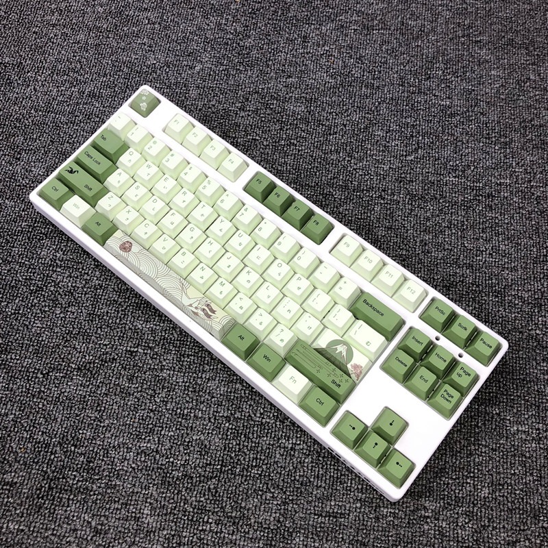 matcha hiragana green dark green japan keycaps xda pbt 68/75/84/98/100 ...