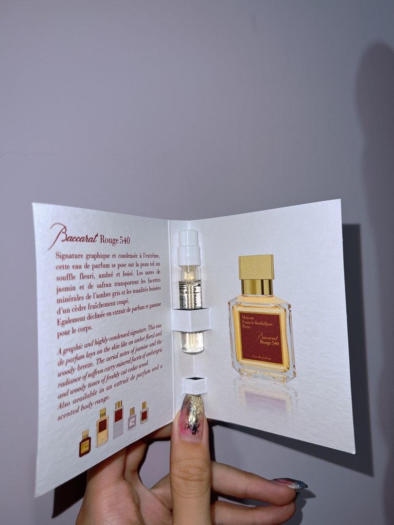 MFK BACCARAT ROUGE 540 sample, 美容＆個人護理, 健康及美容 - 香水＆香體噴霧 - Carousell