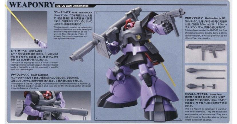 MG Dom & Rick Dom 1/100 Gundam Gunpla, Hobbies & Toys, Toys & Games on ...