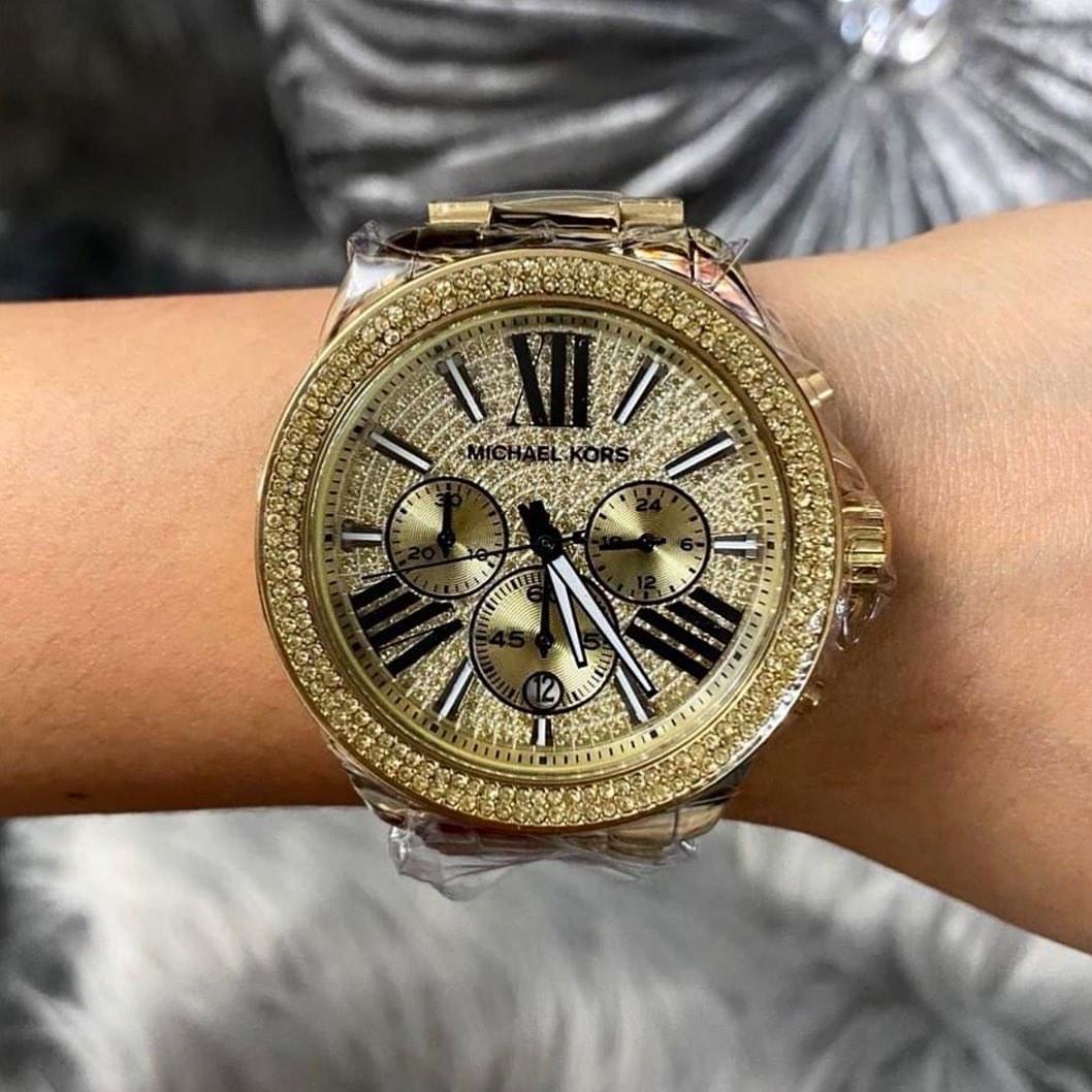 MK WREN CHRONOGRAPH CRYSTAL PAVE DIAL AUTHENTIC WATCH, Women's Fashion ...