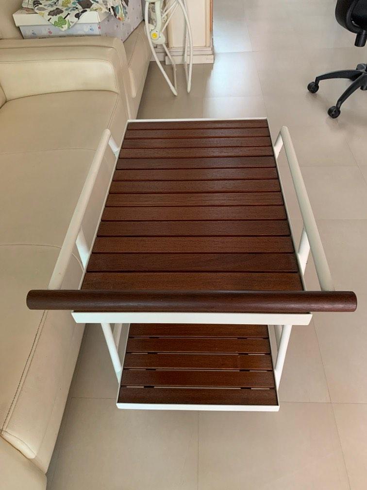 Moveable snack food table tray table push cart , Furniture & Home ...