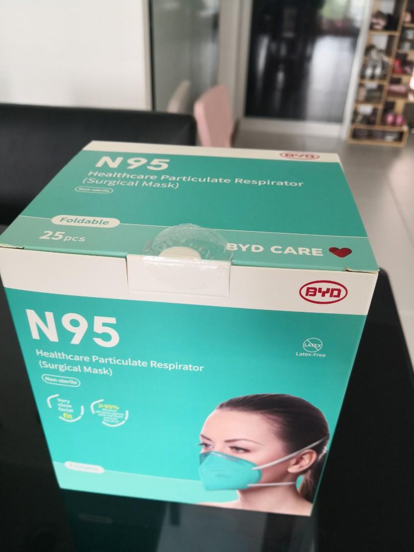 N95 mask by BYD- Expired May 2022, Health & Nutrition, Face Masks ...