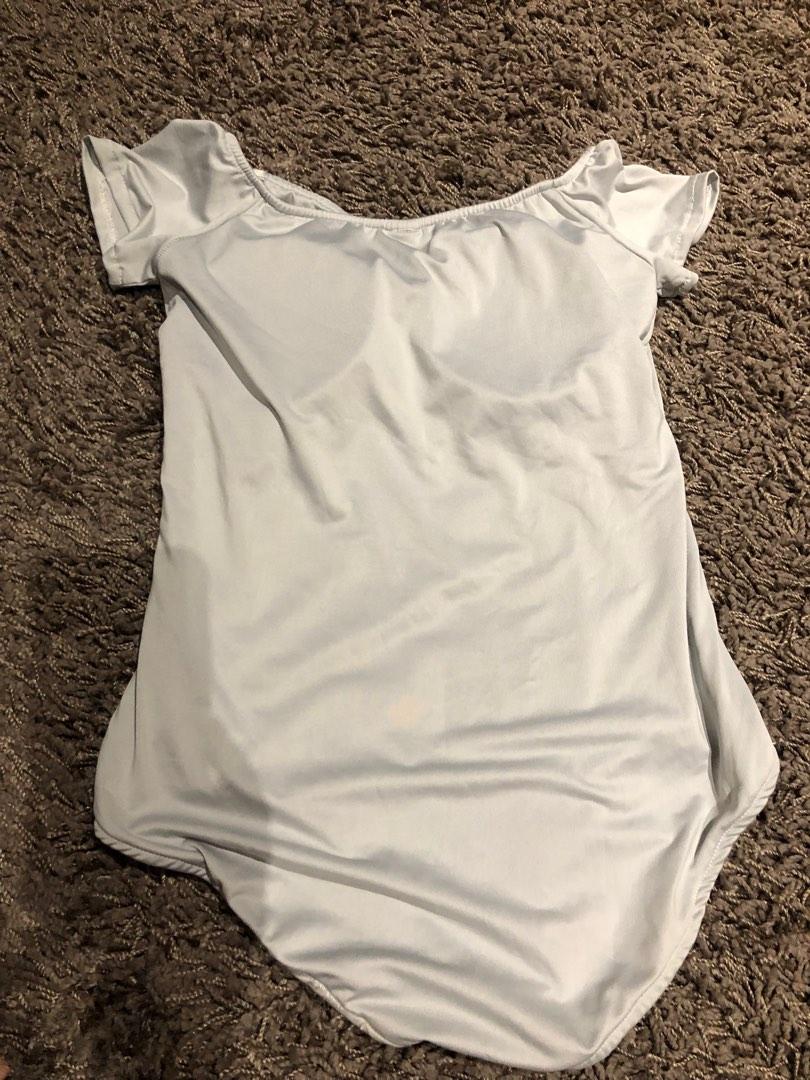 One piece gray swimsuit with sleeves, Women's Fashion, Swimwear ...