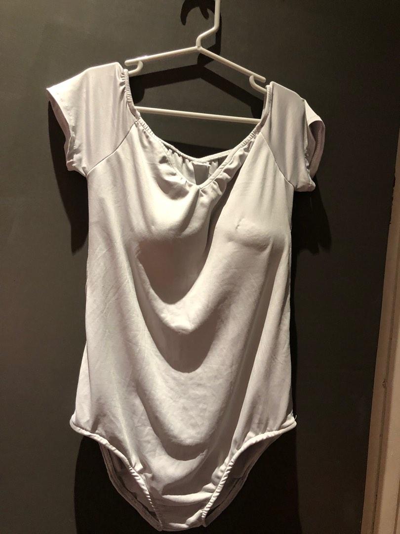 One piece gray swimsuit with sleeves, Women's Fashion, Swimwear ...