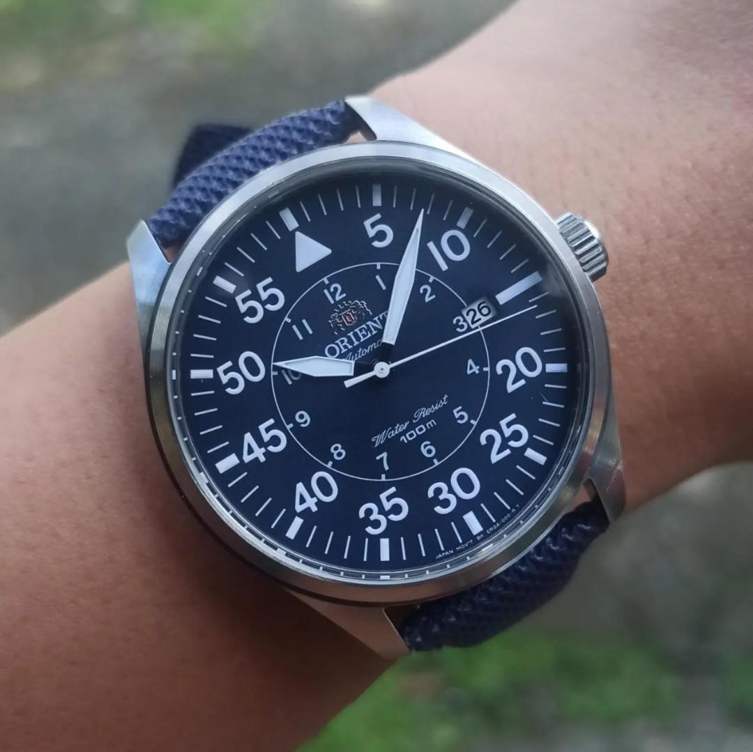 Orient Pilot - Type B Flieger Aviator Flight Watch - Blue, Men's ...