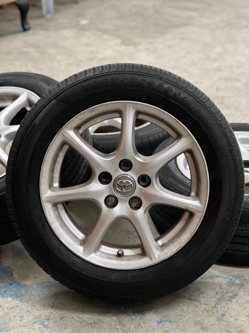 Original 17 inch sport rim Estima tyre 90%, Auto Accessories on Carousell