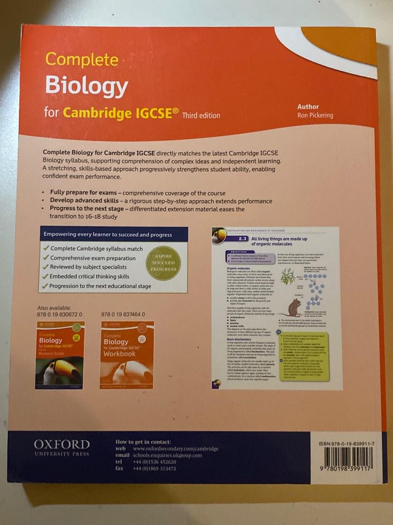 Oxford Complete Biology Cambridge IGCSE Third Edition Textbook, Hobbies ...