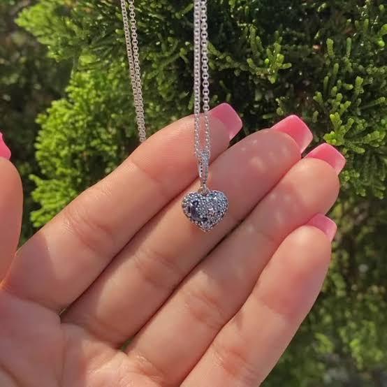 Pandora Sparkling Blue Moon and Stars Heart Necklace, Women's Fashion ...