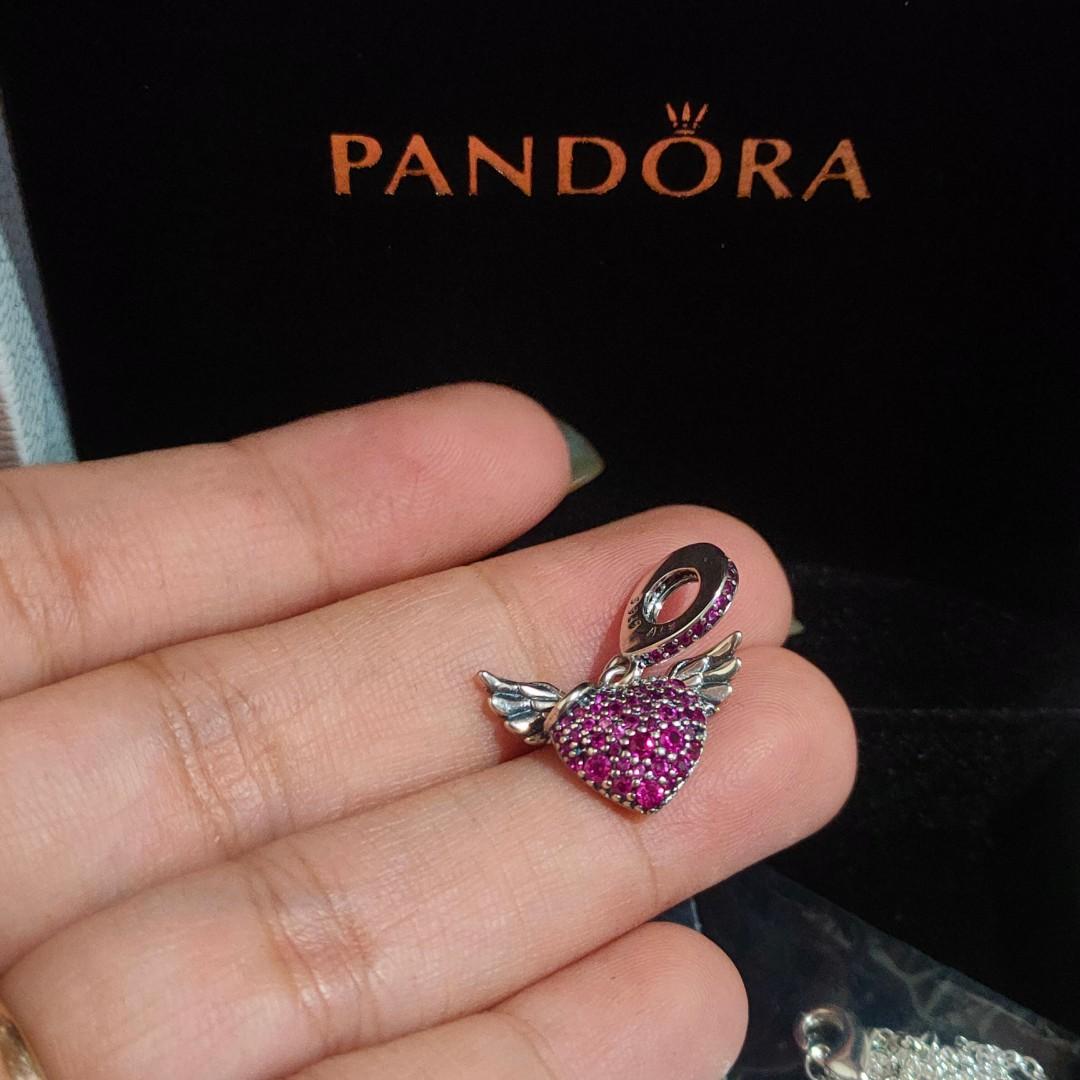 Pandora wing of heart in pink Charm and necklace pendant, Women's ...