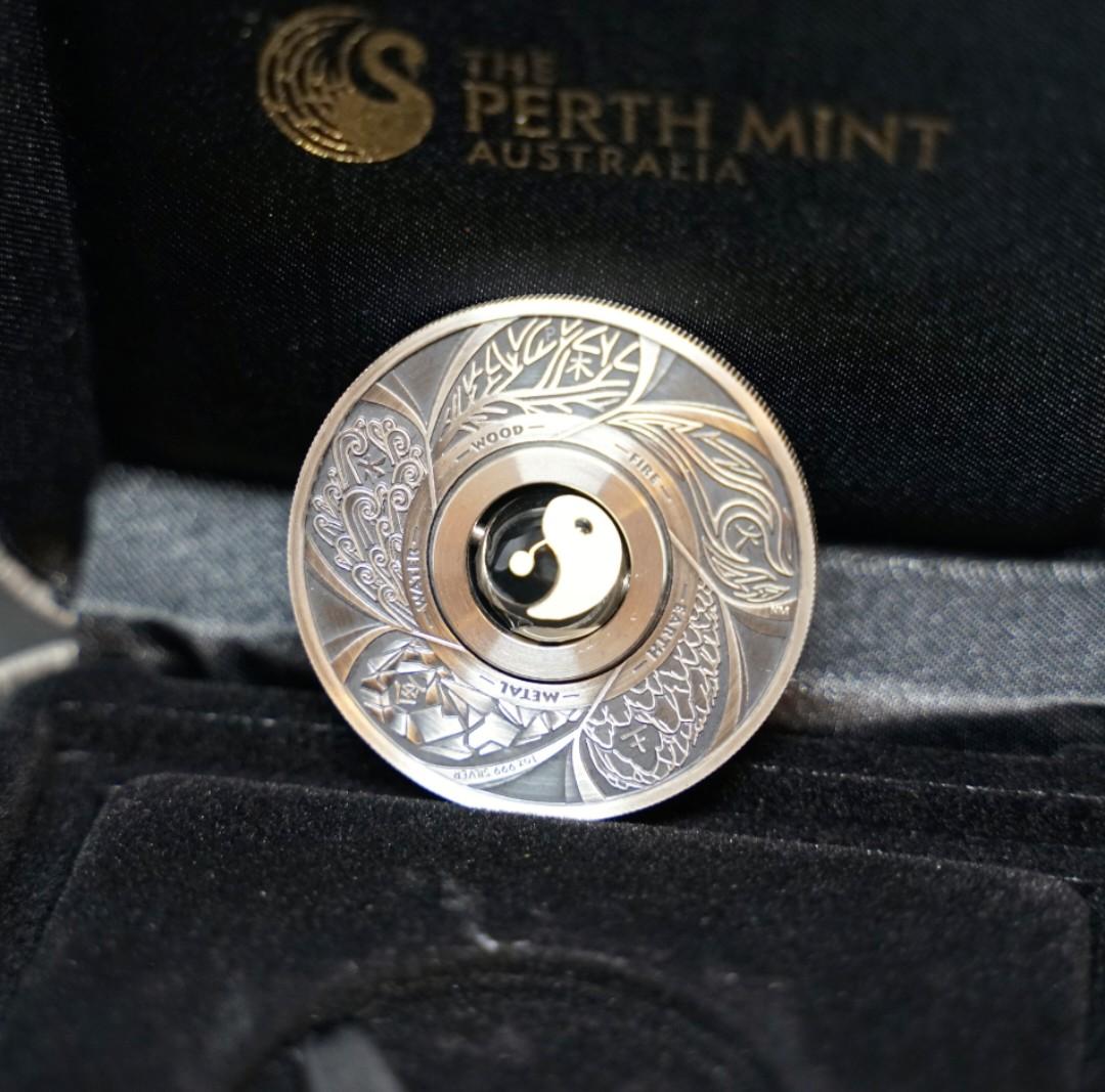Perth Mint 2016 Yin Yang Rotating Charm 1 oz Silver Antiqued Coin, 興趣及 ...