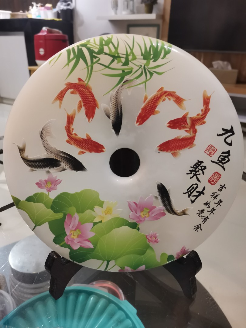 Piring giok 9 ikan antik cina, Antik, Furnitur di Carousell