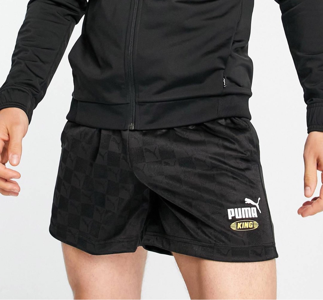 Puma Football Shorts (Black), Men's Fashion, Bottoms, Shorts on Carousell