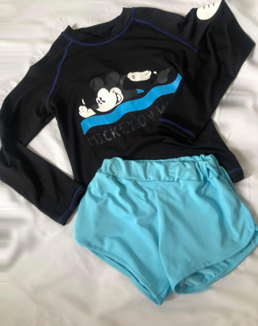 Rash guard LongSleeves Top + Bottom Swimwear, Women's Fashion, Swimwear ...