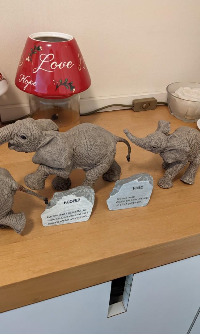 Set of 4 Elephants, Furniture & Home Living, Home Decor, Artificial ...