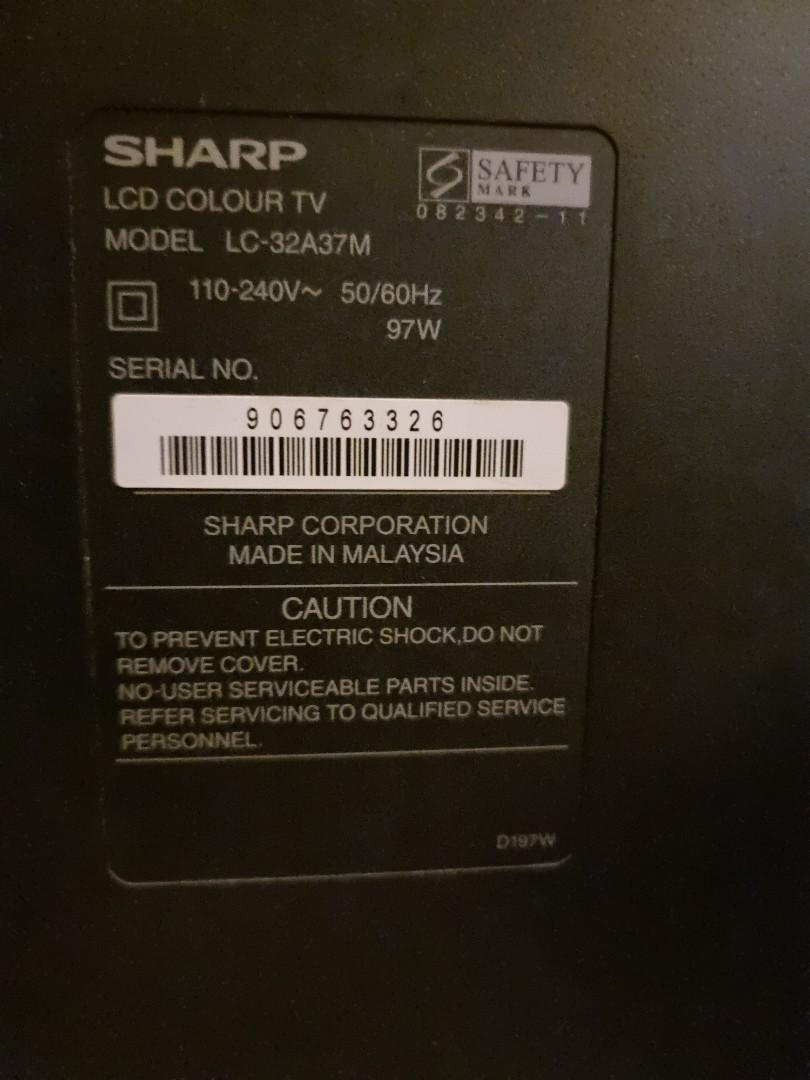Sharp aquos TV 32 inch, TV & Home Appliances, TV & Entertainment, TV on ...