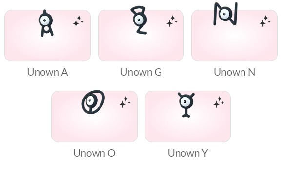 SHINY UNOWN A G N O Y - Pokemon Go, Video Gaming, Video Games, Others ...