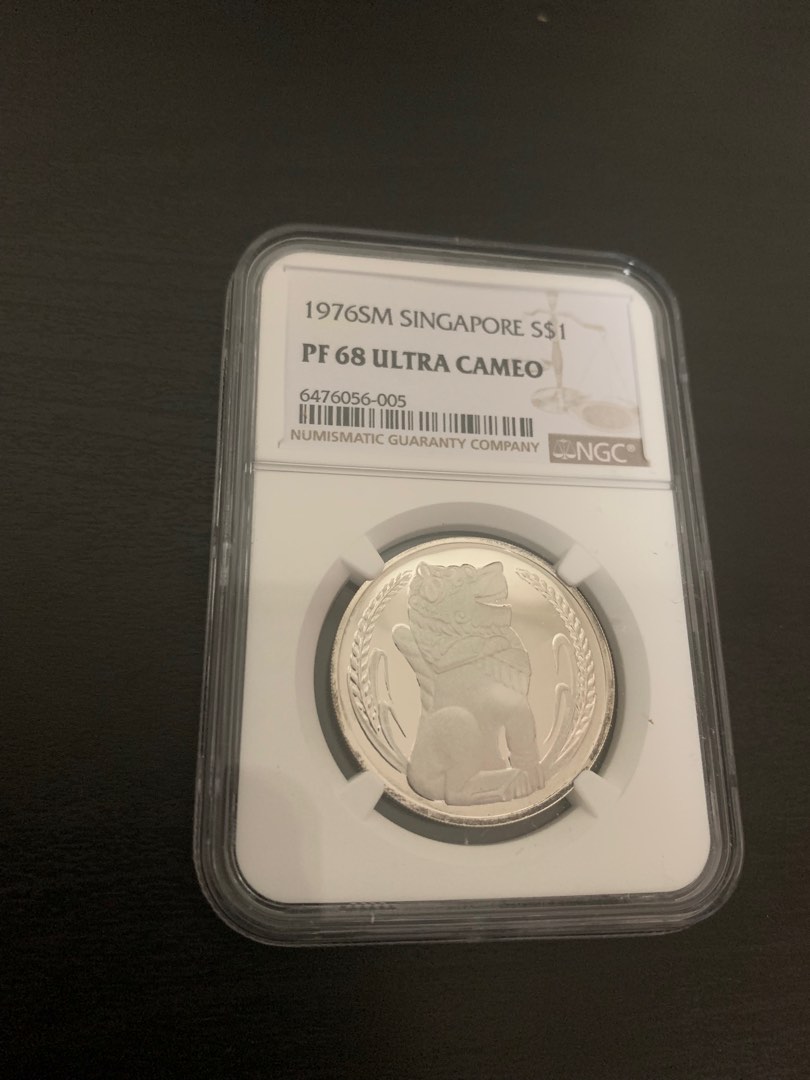 Singapore 1976 Merlion 1 dollar silver proof Coin PF68, Hobbies & Toys, Memorabilia ...