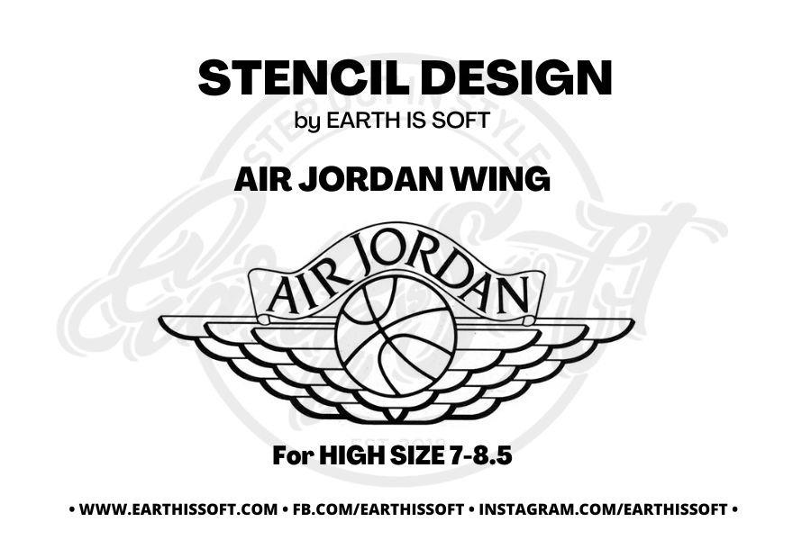 STENCIL DESIGN - AIR JORDAN WING LOGO FOR JORDANS LOW MID AND HIGH, Men ...