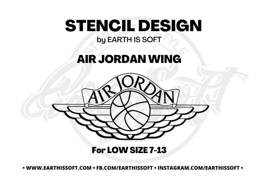 STENCIL DESIGN - AIR JORDAN WING LOGO FOR JORDANS LOW MID AND HIGH, Men ...