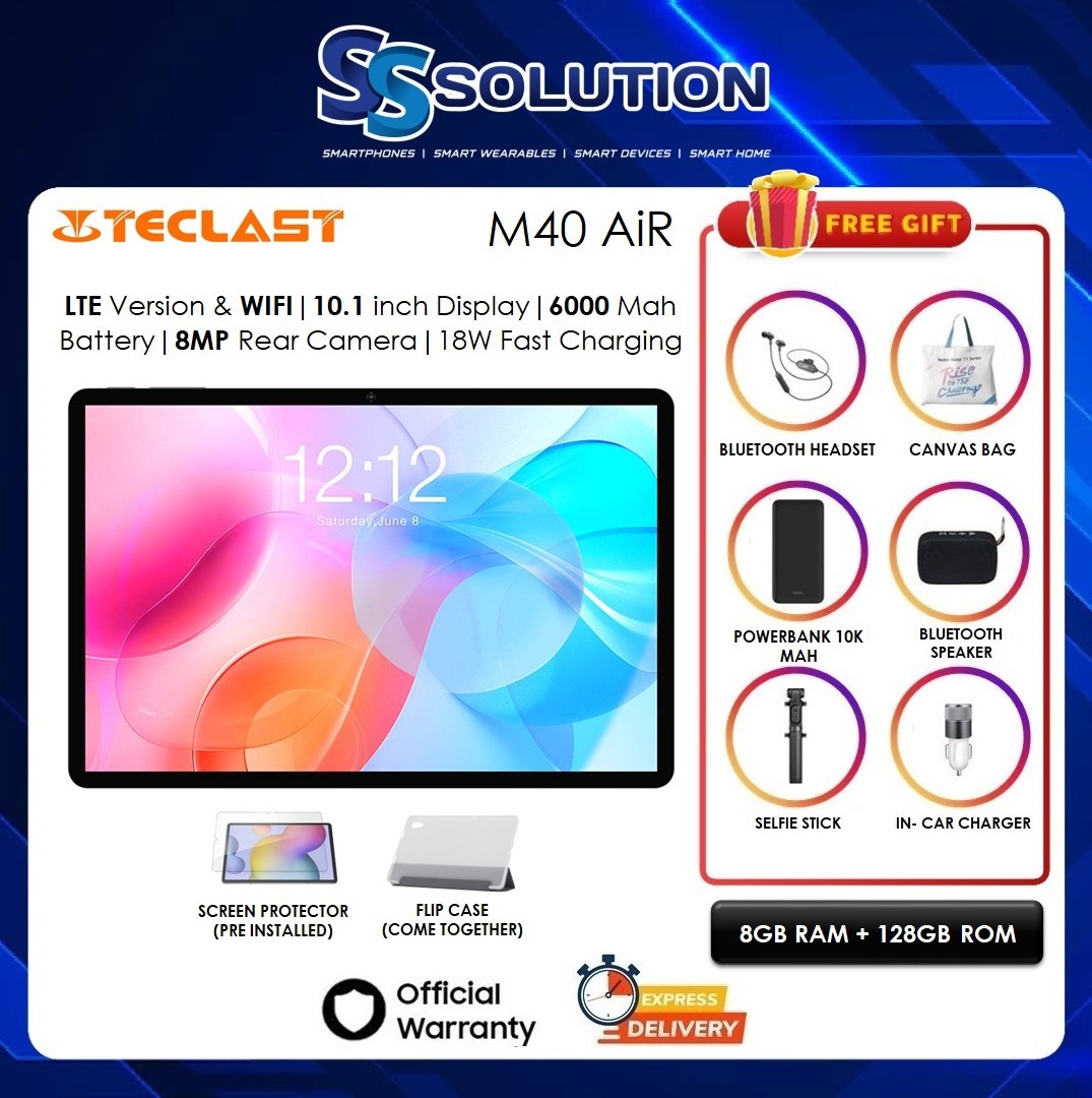 Teclast M40 Air (Model TLA001) (8GB RAM + 128GB ROM) With 1 Year ...