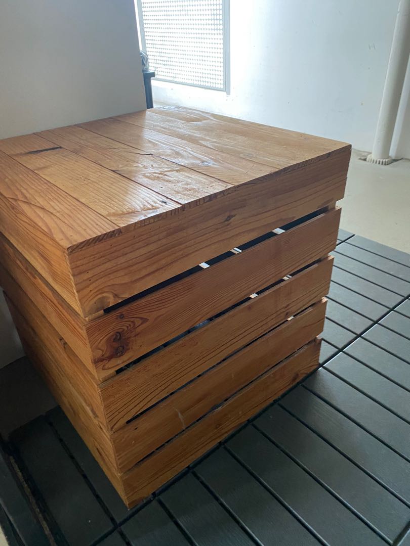 Wooden Crate Table, Furniture & Home Living, Home Decor, Other Home ...