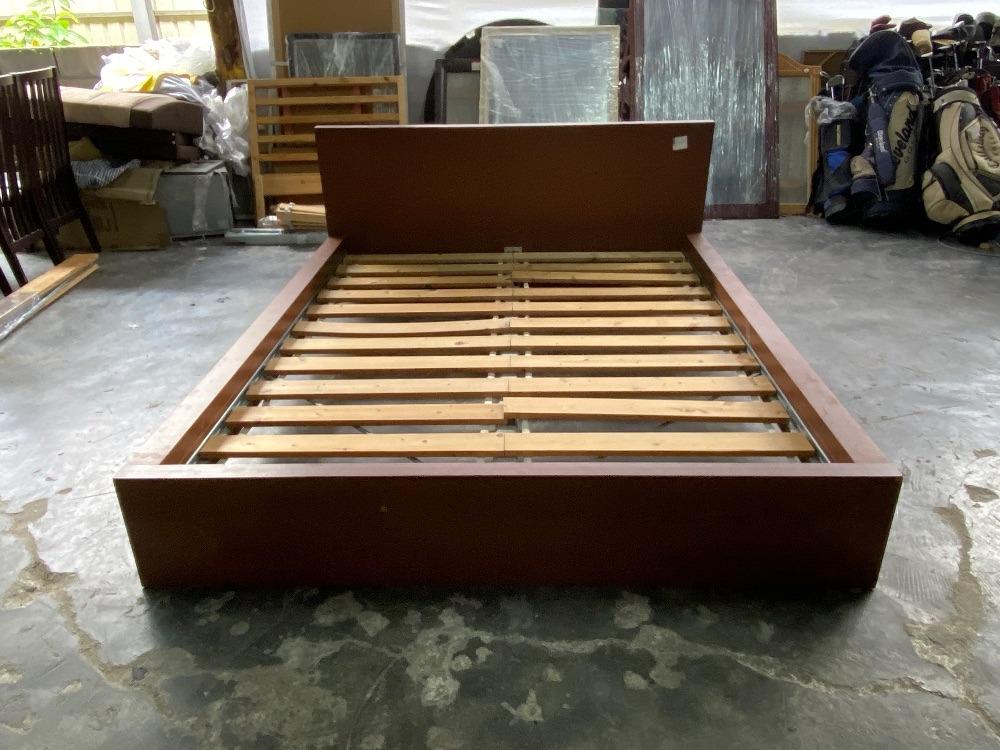 Wooden Queen Bed Frame Brown Colour / Rangka Katil Kayu Queen Warna ...