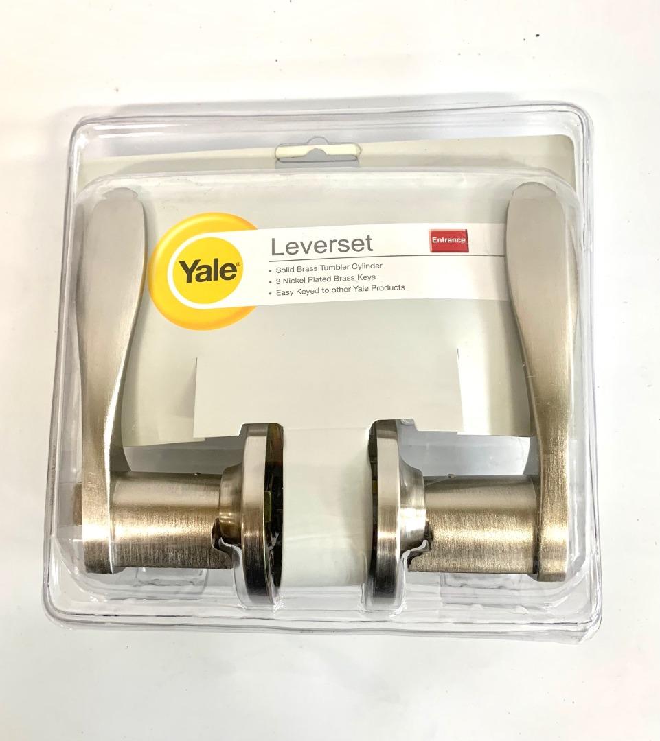 Yale Tubular Entrance Door Knob Lever Set VL5327 US15, Furniture & Home ...