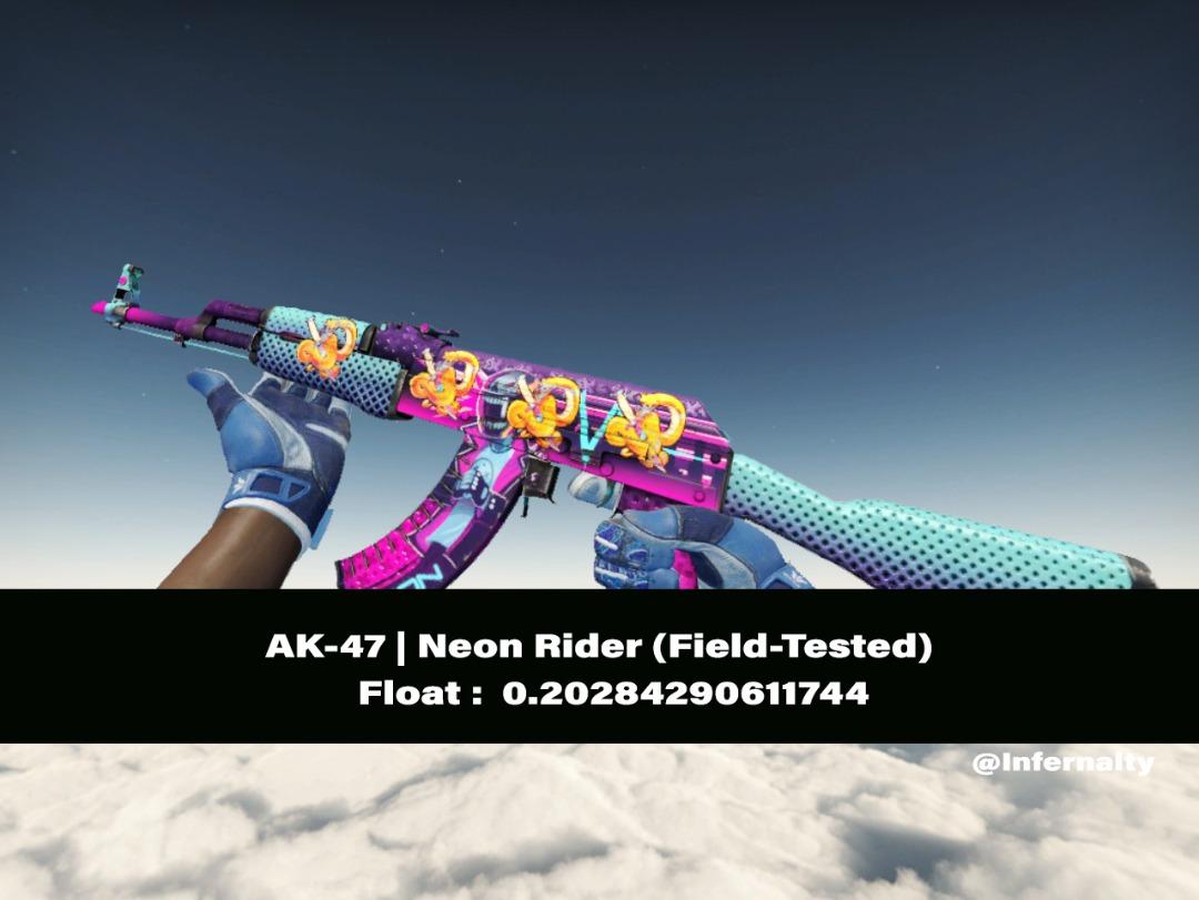 (0.20FV) AK-47 Neon Rider FT CSGO SKINS KNIVES, Video Gaming, Gaming ...