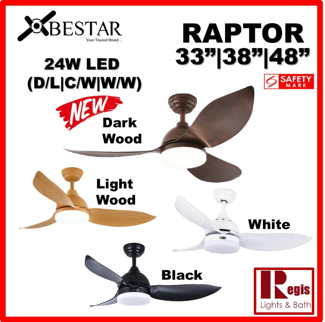 $188 Yes Install BESTAR Ceiling Fan LED Light RAPTOR DC Motor 33|38|48 ...
