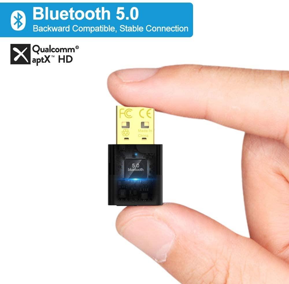 1Mii USB Bluetooth PC Adapter Bluetooth 5.0 Audio Transmitter, Dual ...