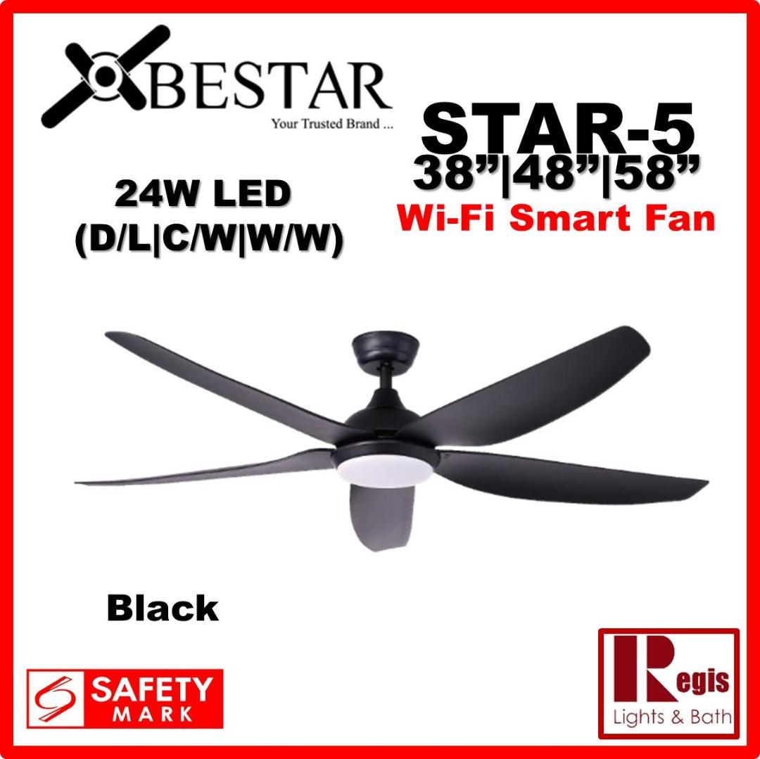 $268 Basic Install Yes BESTAR STAR-5 ceiling fan 38/48/56 Inches DC ...