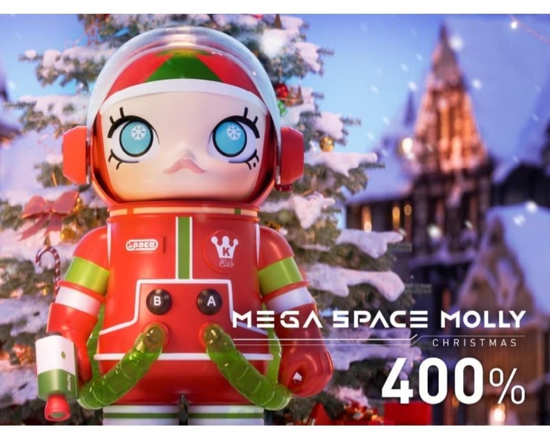 全新 日版 未開盒 POP MART MEGA Collection 400% SPACE MOLLY CHRISTMAS 聖誕特別版, 興趣 ...