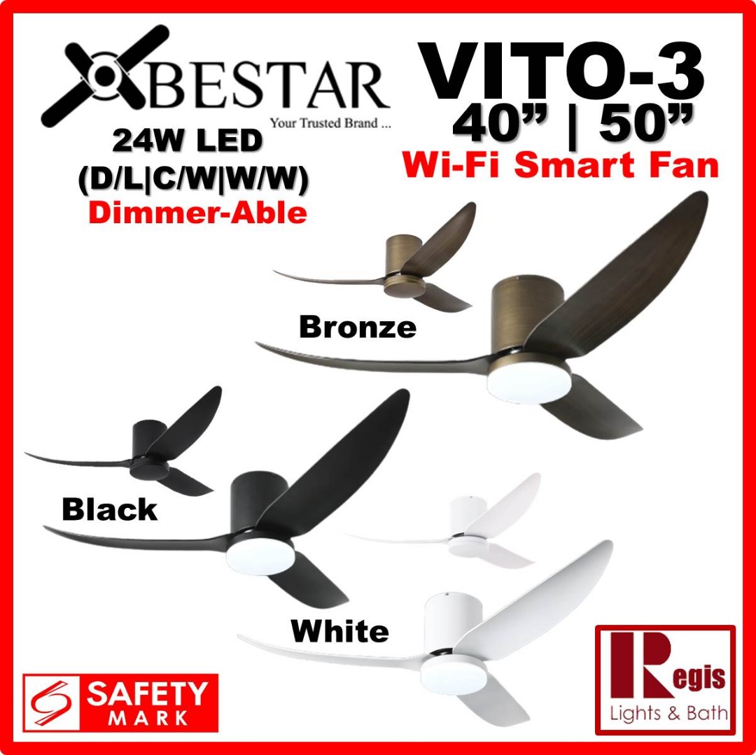 有现货!!! Install yes! Free Wifi BESTAR VITO Ceiling Fan DC Motor 24W LED ...